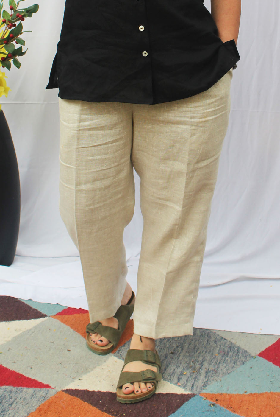 Beige Jute Linen Pant – Nakshshopindia